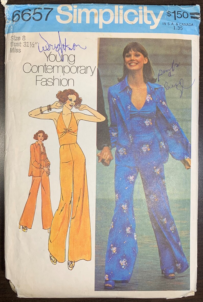 1974 Simplicity 6657 Sewing Pattern Size 8, Bust 31 1/2 - Etsy