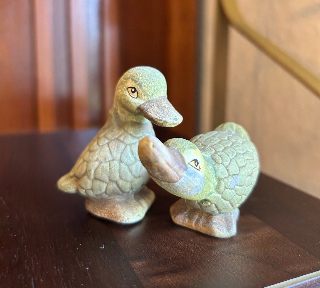 Hand Painted Clay Duck Figurines - Etsy
