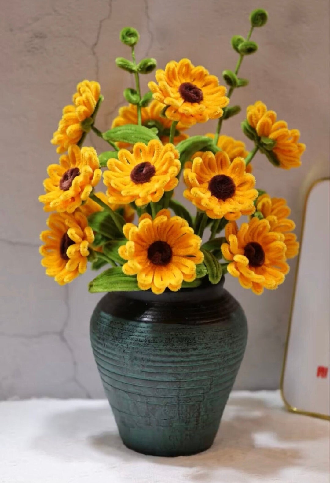 Pipe Cleaner Sunflower DIY Kit for 10 Blossoms, Forever Flower Handmade ...