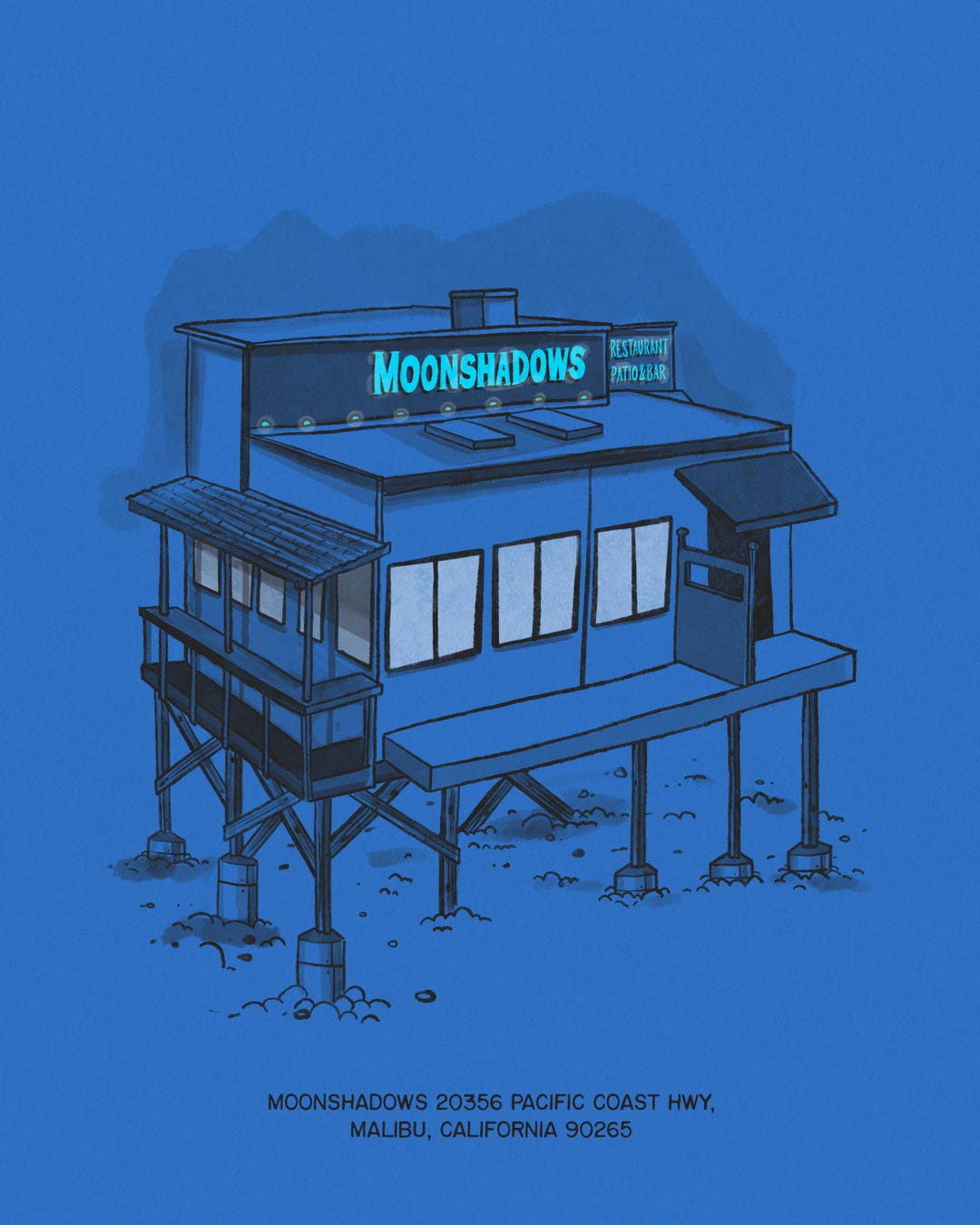 Vintage Los Angeles Restaurants - Moonshadows Malibu Print - Etsy