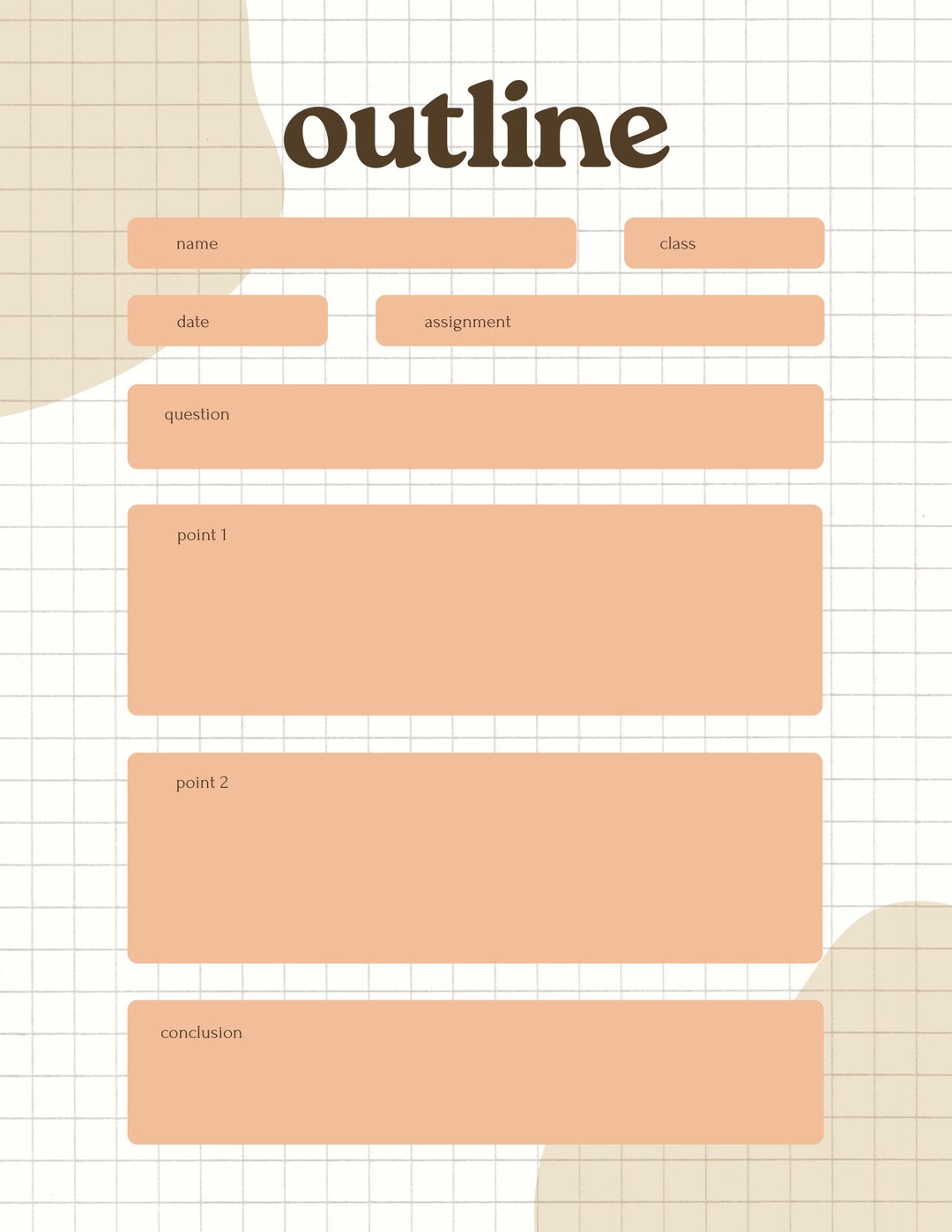 Student Assignment Outline Template: Aesthetic Outline to Organize ...