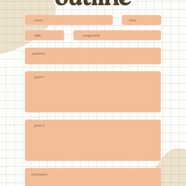 Assignment Outline Template - Etsy
