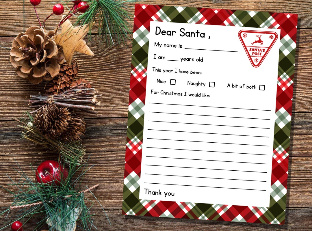 Christmas Wish List Letter to Santa Christmas Printable - Etsy