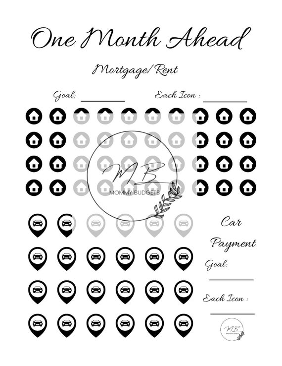 One Month Ahead Savings Challenge Printable Tracker Savings - Etsy