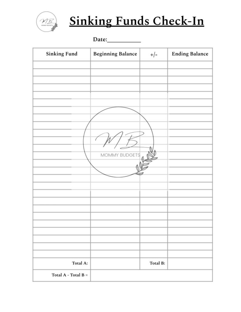 Sinking Fund Check in Printable, Sinking Fund Tracker, Savings Tracker ...