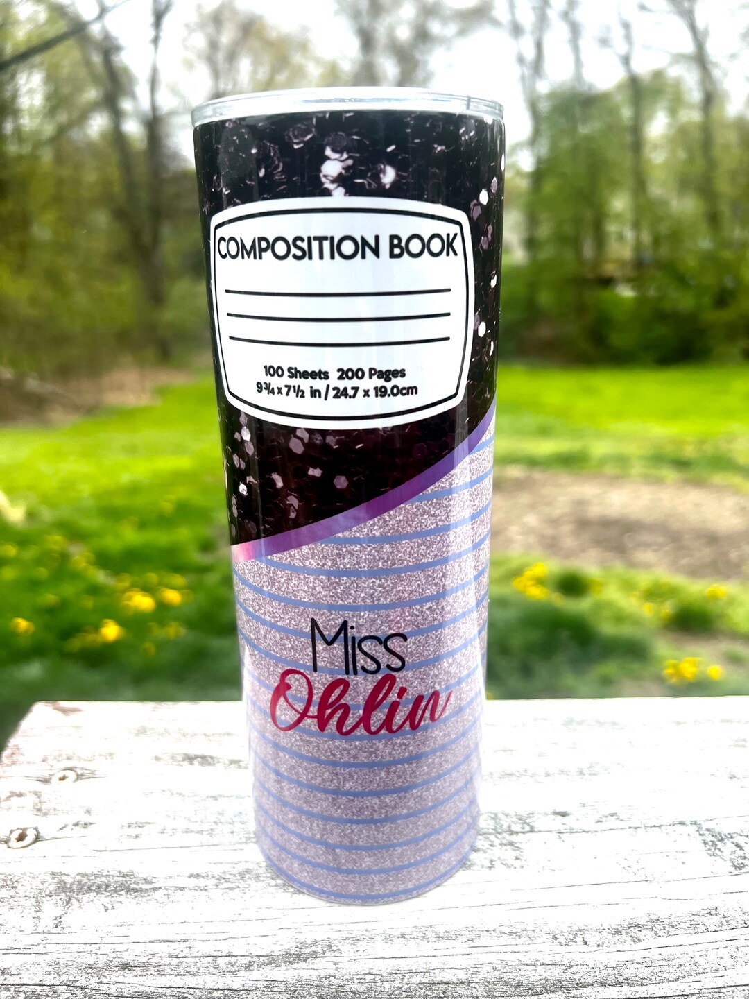 Custom Notebook Tumbler - Back to School Sublimation Tumbler, No Epoxy ...