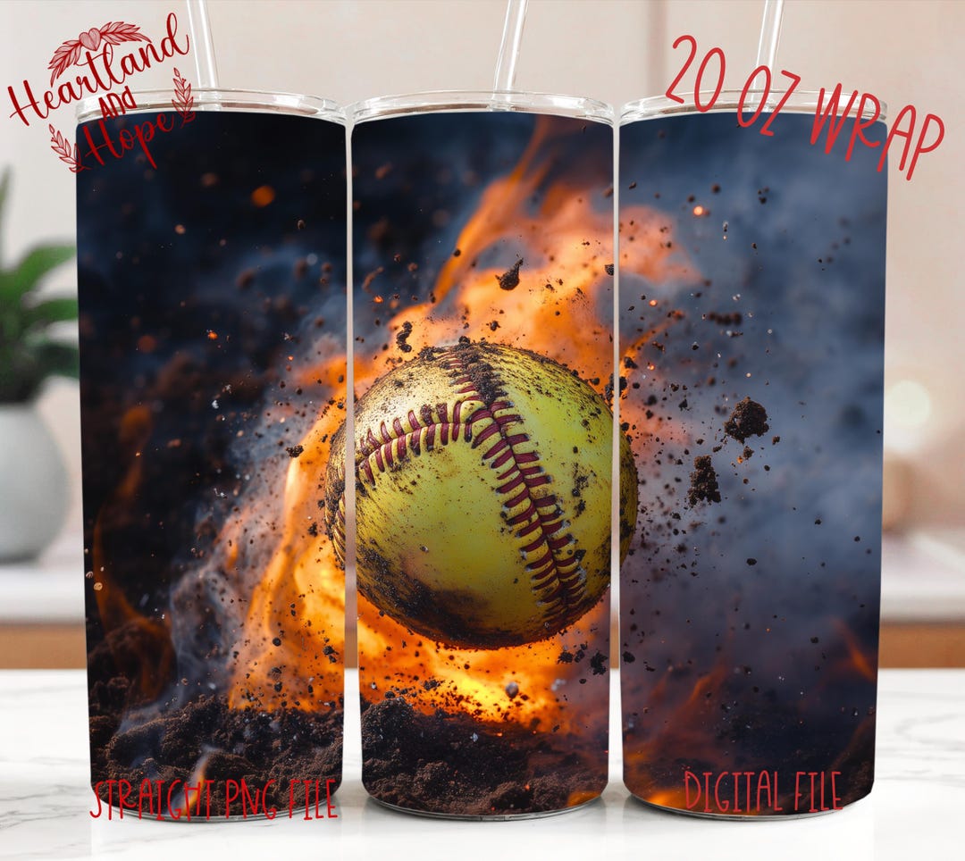 Softball Tumbler Wrap, Sublimation Wrap, Tumbler Wrap, Printable Design ...