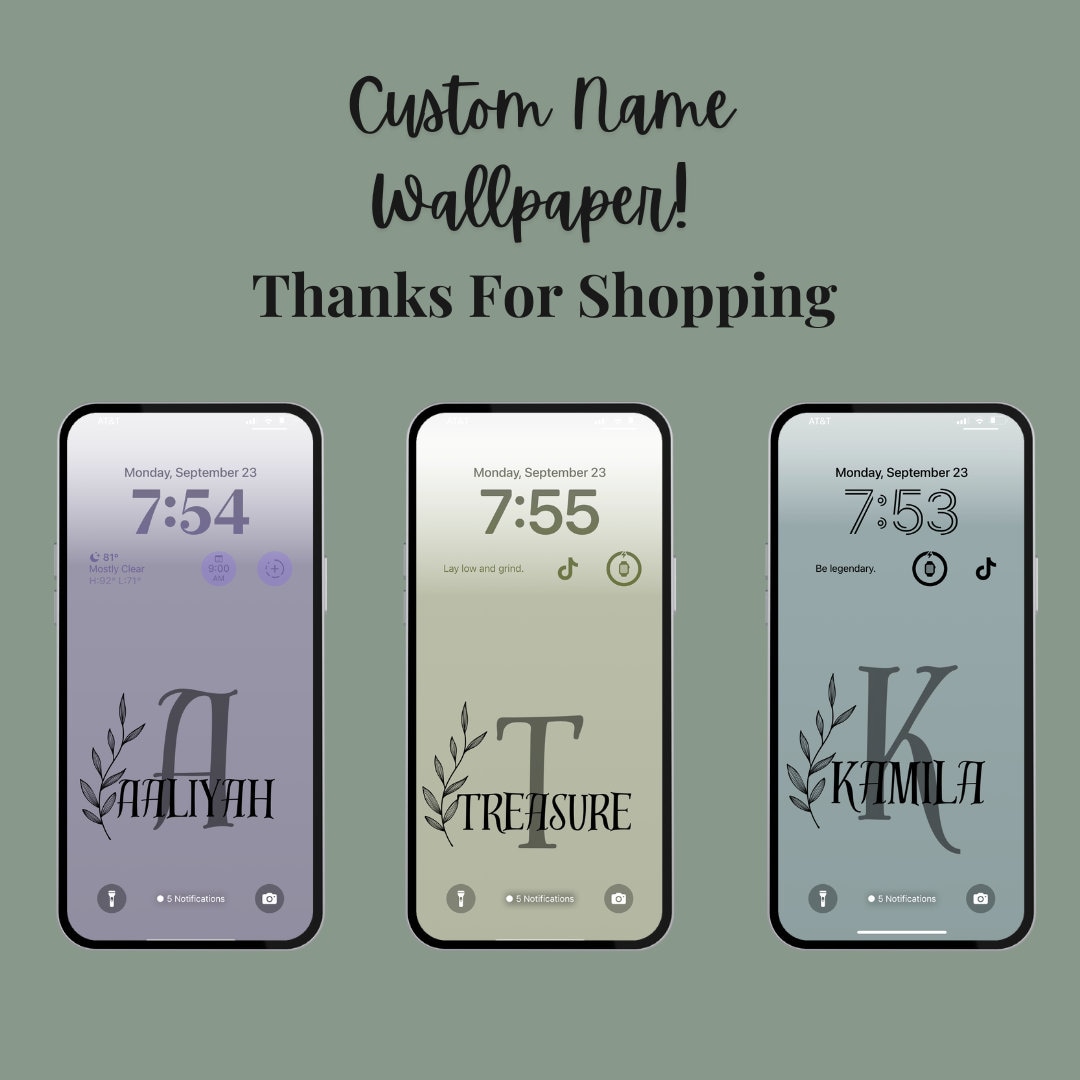 Custom Name Phone Wallpaper Initial Wallpaper - Etsy