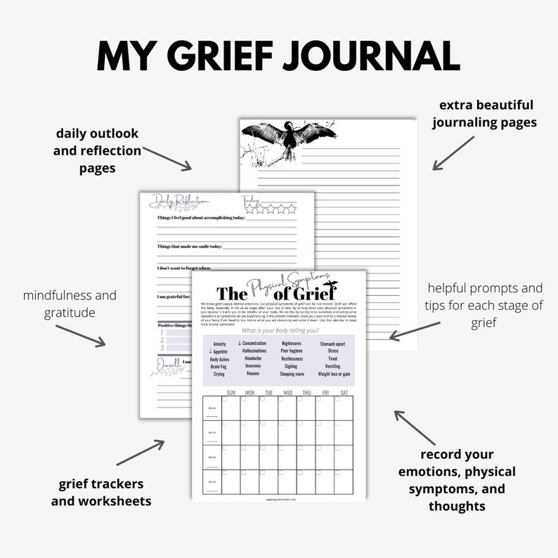 My Grief Journal, Grief Journal, Loss and Grief, Grief Workbook ...