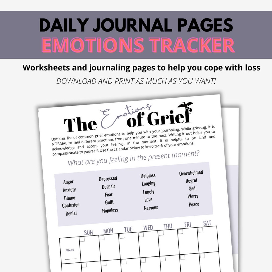 My Grief Journal, Grief Journal, Loss and Grief, Grief Workbook ...