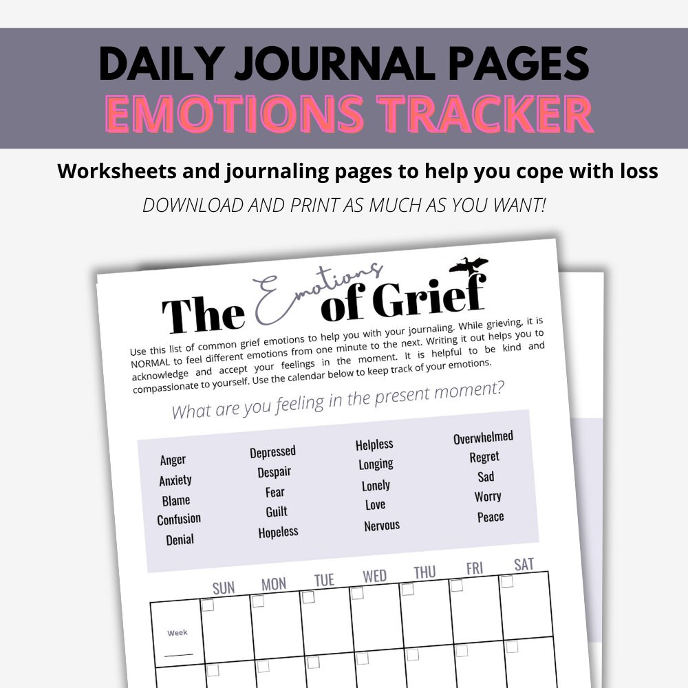 My Grief Journal, Grief Journal, Loss and Grief, Grief Workbook, Journaling Pages, Stages of ...