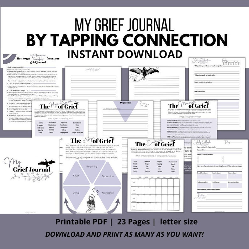 My Grief Journal, Grief Journal, Loss and Grief, Grief Workbook ...