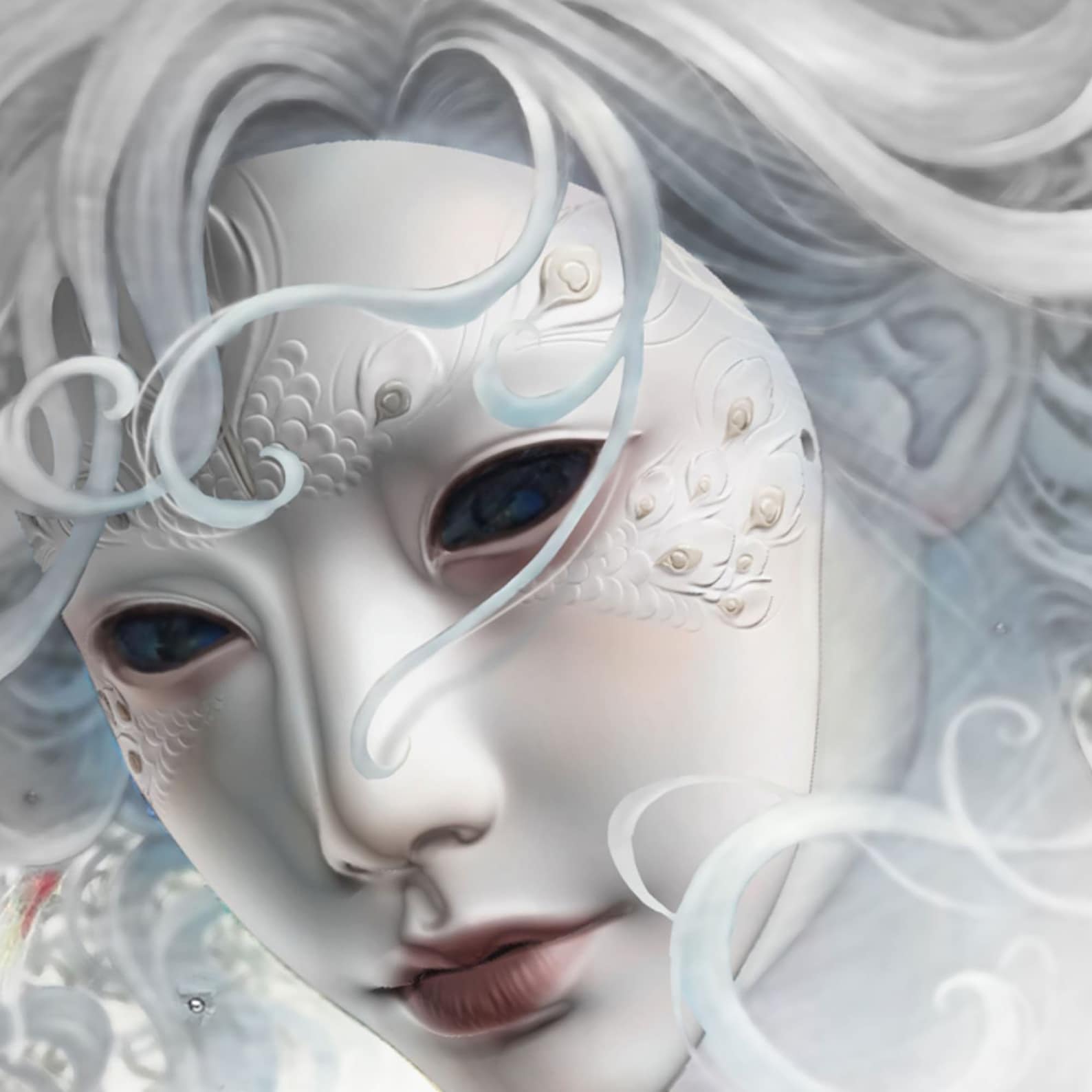 Antique Female Mask Adult Hanfu Halloween Party Dress up National Style ...