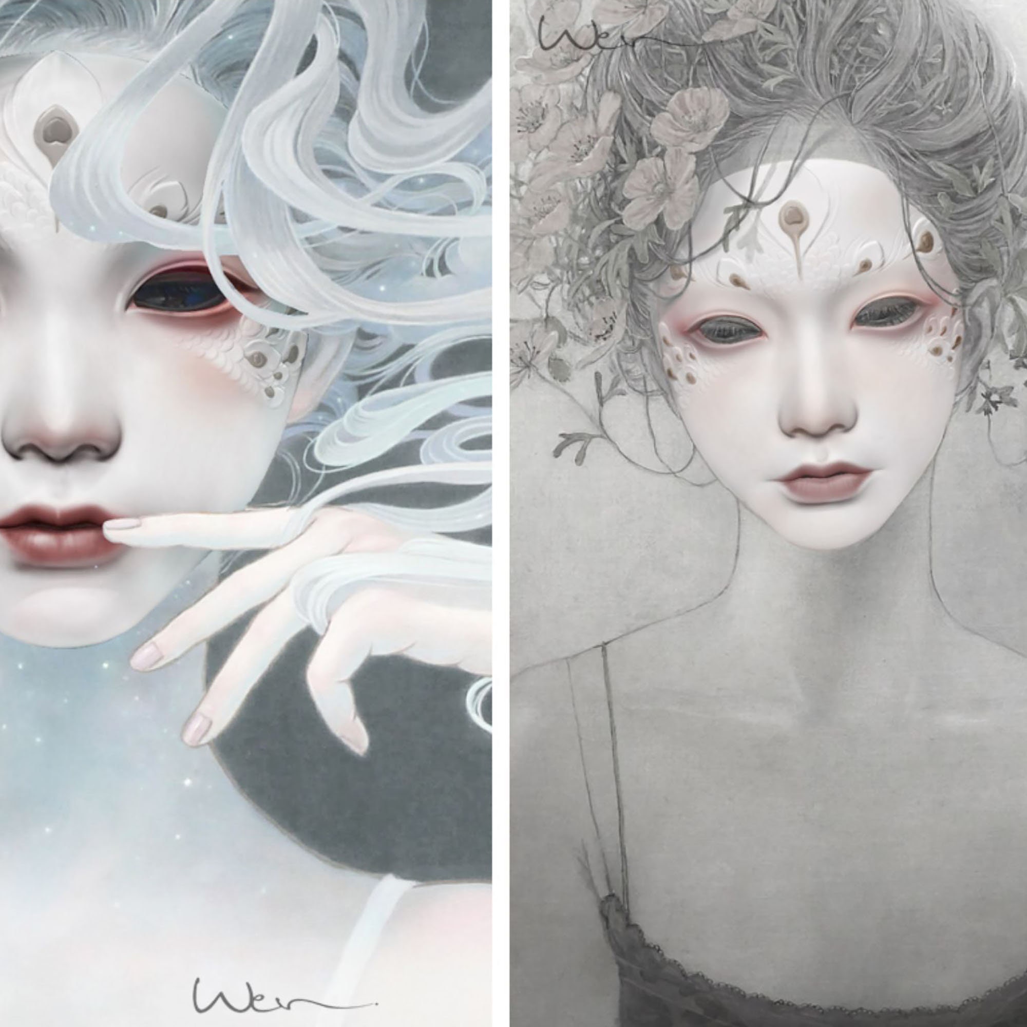 Antique Female Mask Adult Hanfu Halloween Party Dress up National Style ...