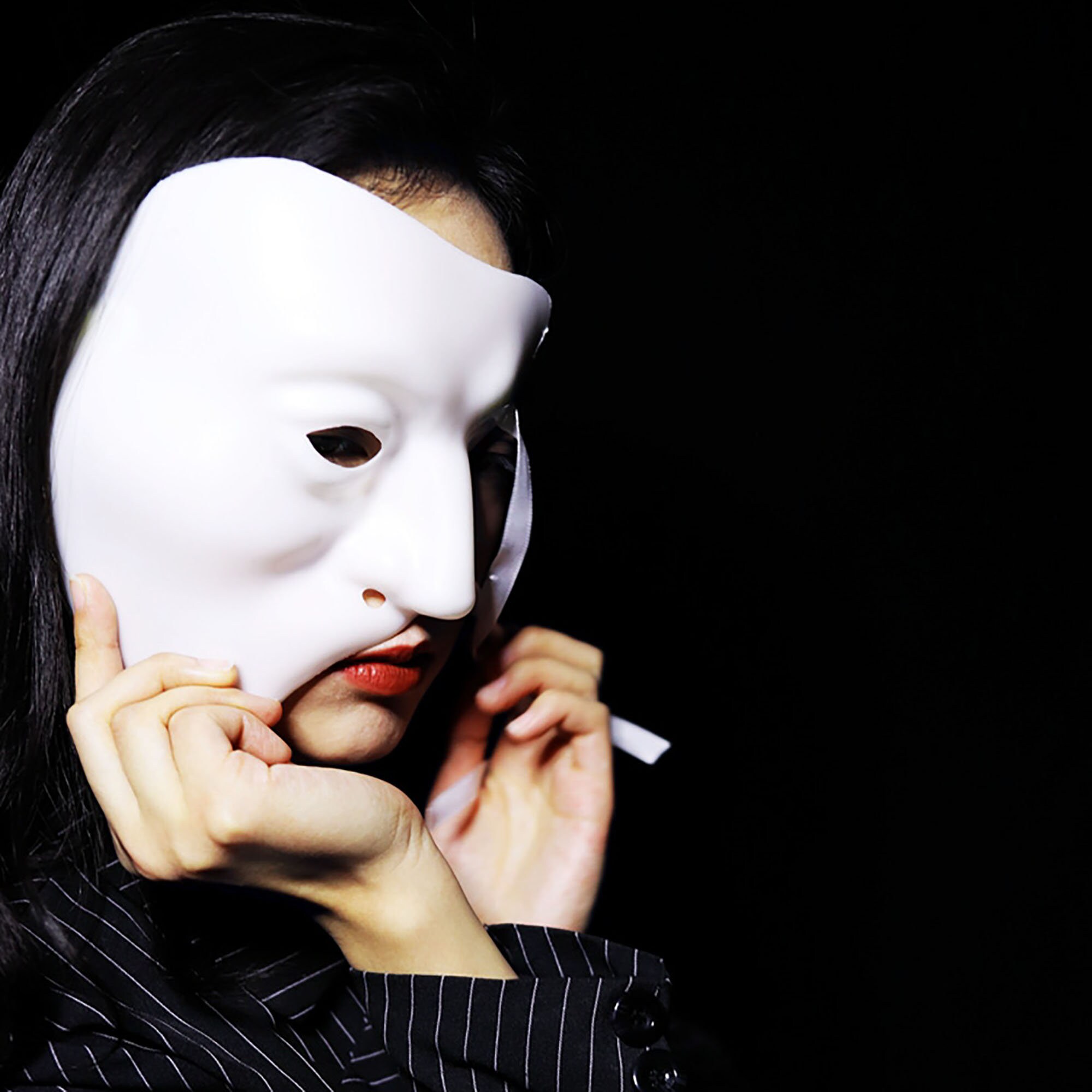 Phantom of the Opera Half Face Mask White Performance Mask - Etsy