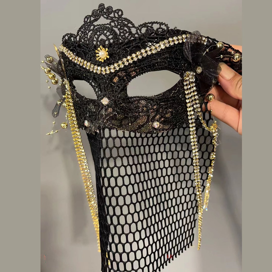 Sunflower Gold Diamond Diamond Mask Black Lace Mask Masked Veil Masked ...