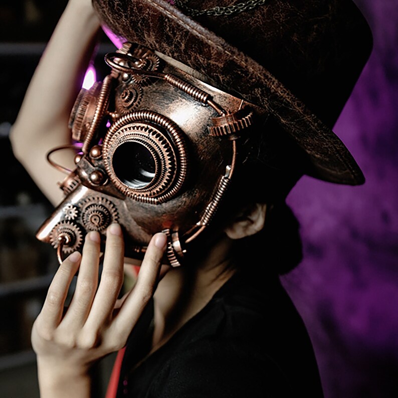 Punk Mask Rivet Steam Full Face Mask Men and Women Performance - Etsy