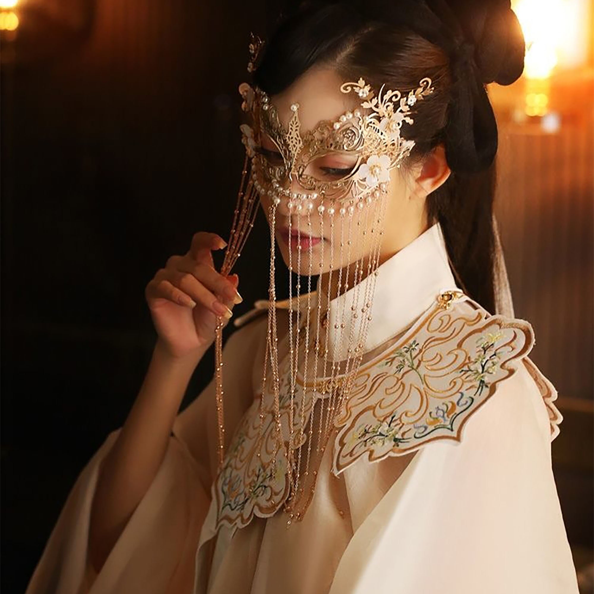 Mask Ancient Style Exotic Dancer Dance Veil Headdress Fringed - Etsy