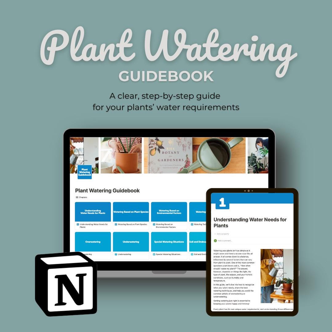 Plant Watering Guidebook Template | Simplify Your Plant Care Routine ...