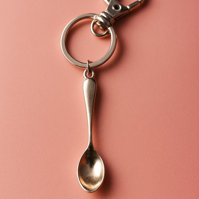 Silver Spoon Keychain - Etsy