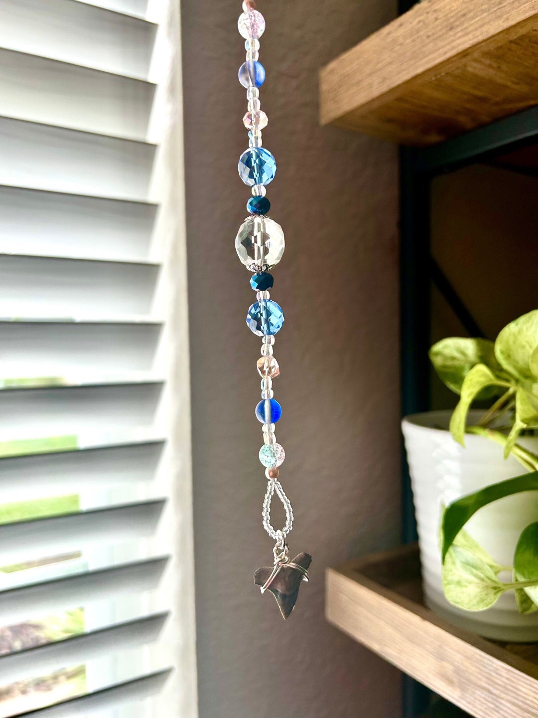 Shark Tooth Christmas Ornament • Window Sun Catcher • Garden Mirror ...