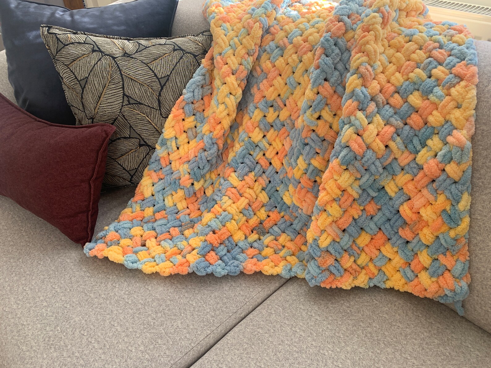 Baby Hand-knit Chunky Blanket Cover, Super Soft Puffy Stroller Blanket ...