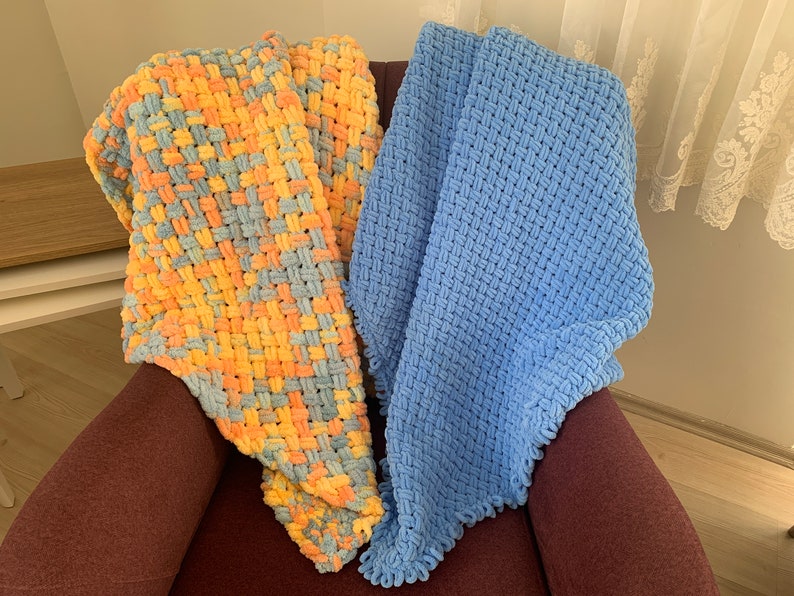 Baby Hand-knit Chunky Blanket Cover, Super Soft Puffy Stroller Blanket ...