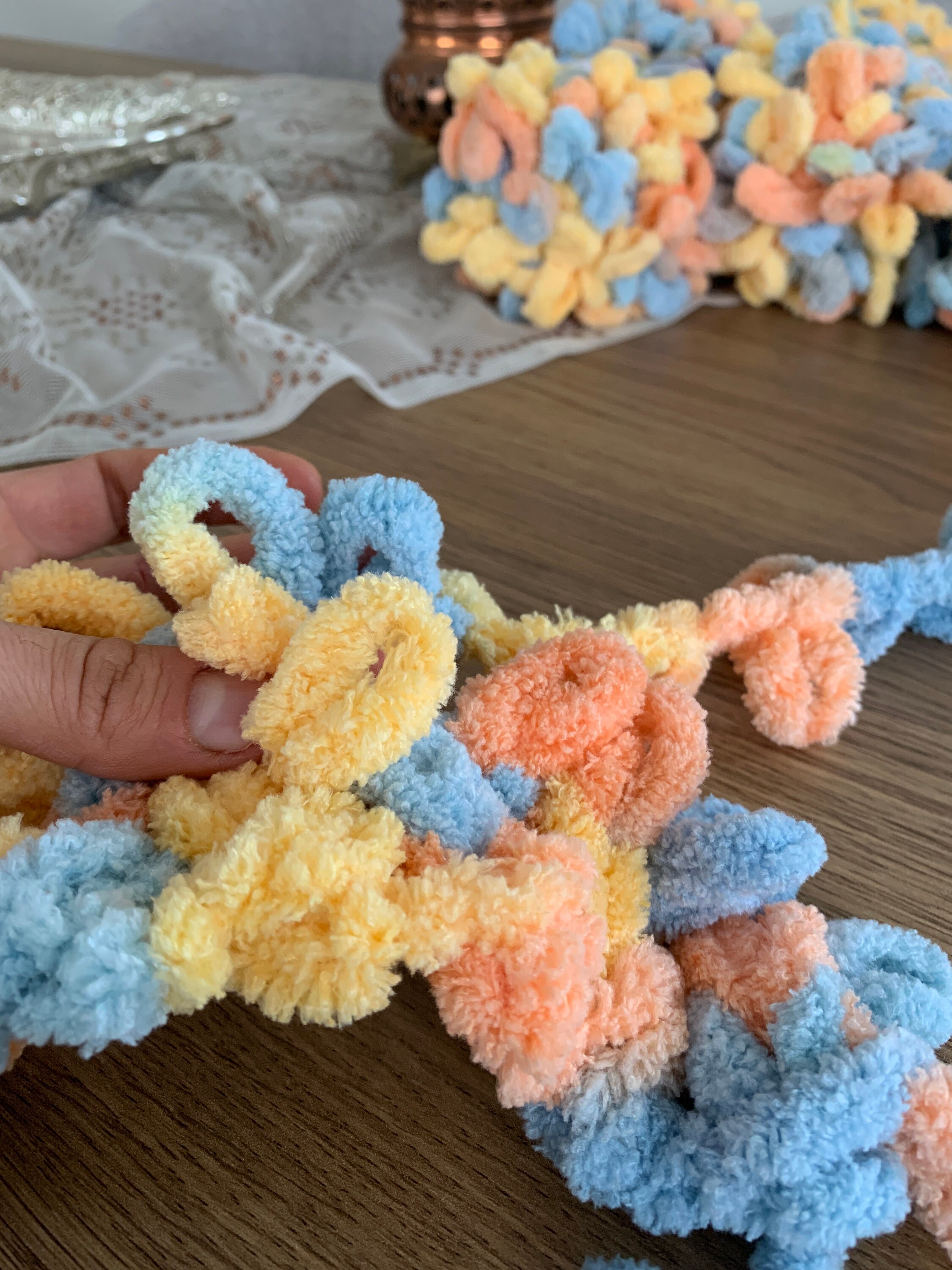 Baby Hand-knit Chunky Blanket Cover, Super Soft Puffy Stroller Blanket ...