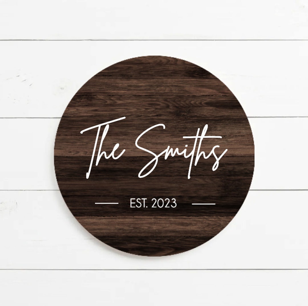 Round Last Name Family Sign With Dove Family Name Sign - Etsy