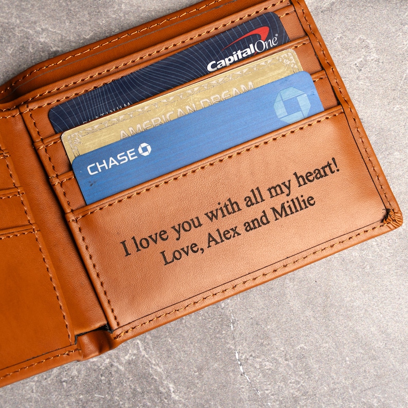 Father's Day Gift Custom Engraved Wallet, Personalized Custom Wallets ...