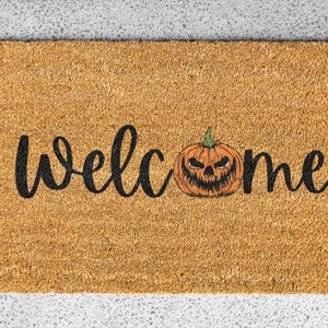 Pumpkin Welcome Door Mat Fall Porch Decor, Fall Decor and Home Gift ...