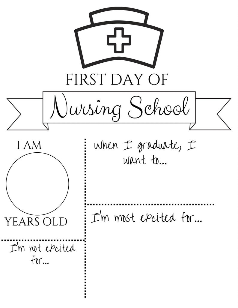 First Day of Nursing School Template, Nursing School Template - Etsy