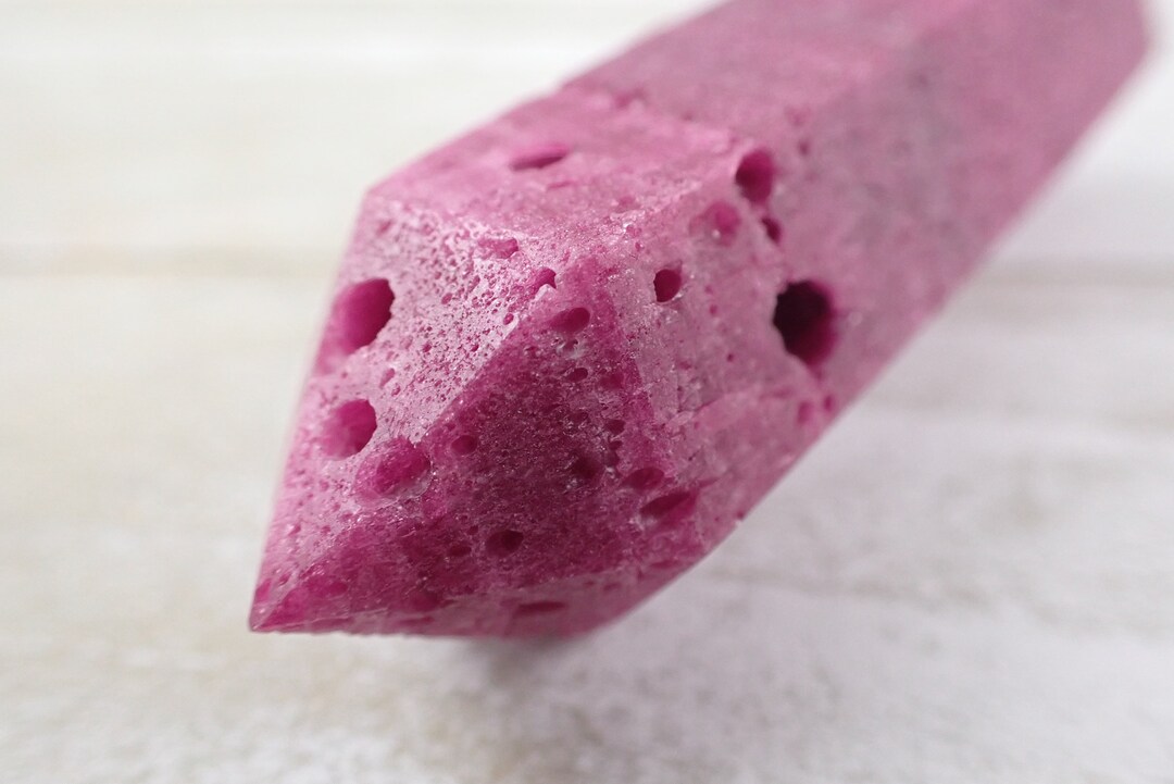 Honeycomb Ruby Natural Crystal Tower - Pink Purple Textured Faceted - 3 ...