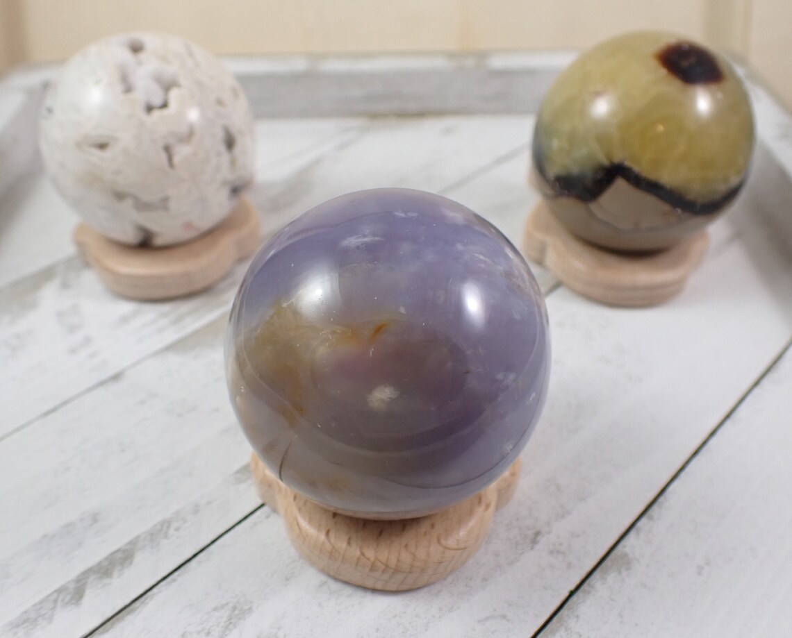 Adorable Owl Shaped Wooden Sphere Stand - Rounded Smooth Sphere Holder ...