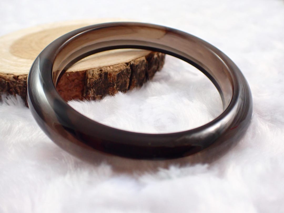 59.0mm Stunning Clear Ice Obsidian Crystal Bangle Bracelet - Smooth ...