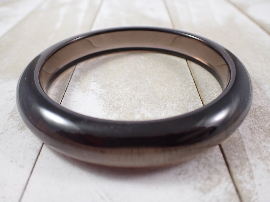 64.4mm Stunning Clear Ice Obsidian Crystal Bangle Bracelet - Smooth ...