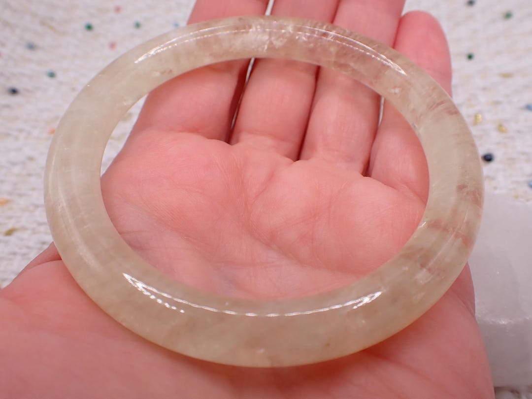 58.4mm Citrine Bangle Bracelet - Smooth Polished Round Bangle - Citrine ...
