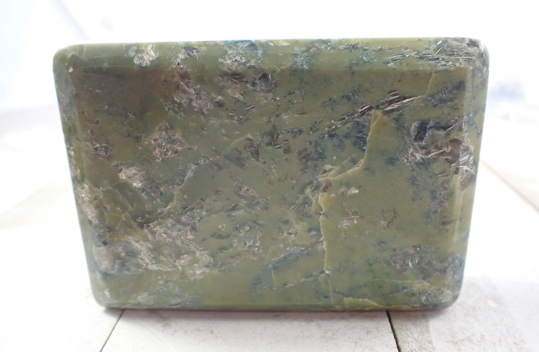 1 Piece Natural Serpentine Crystal Slab - Smooth Polished Thick ...