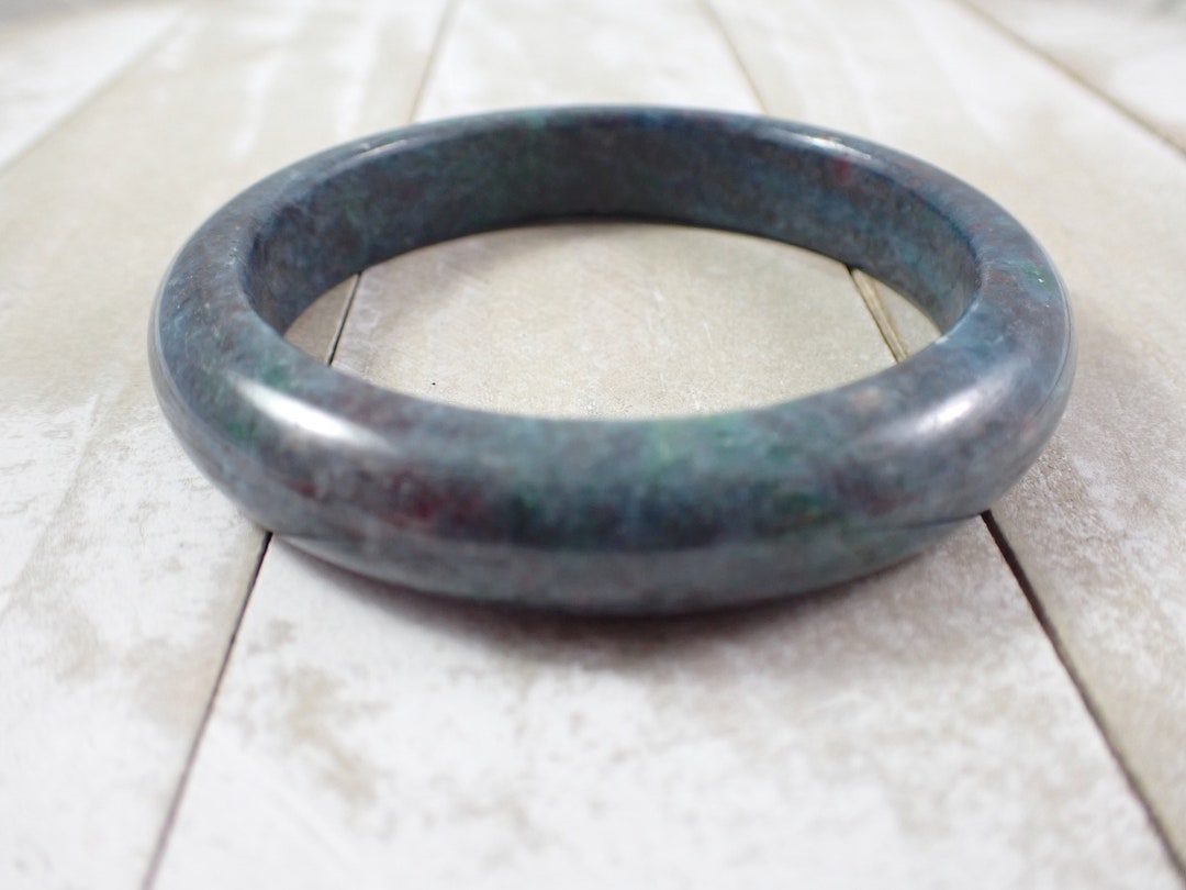 58.3mm Gorgeous Natural Ruby in Kyanite Crystal Bangle Bracelet - UV ...