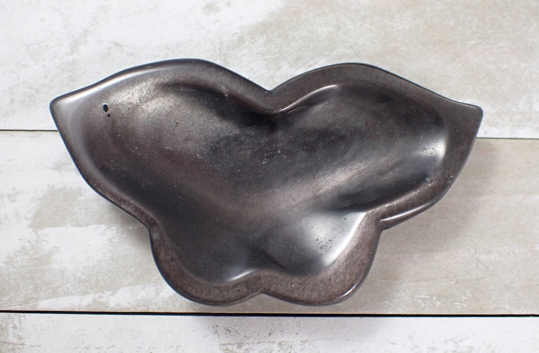 Butterfly Shaped Silver Sheen Obsidian Crystal Bowl - Large Smooth ...