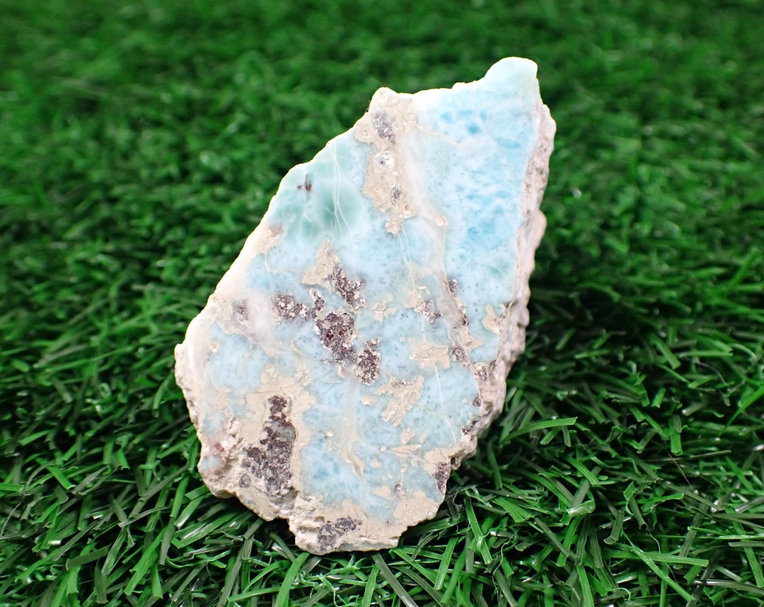 Beautiful Natural Larimar Crystal Stone - Aqua Blue Gray Unpolished ...