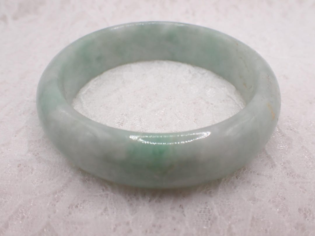 57.6mm Aqua Blue Natural Jadeite Crystal Bangle Bracelet - Smooth ...