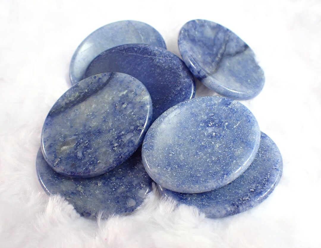 Pretty Natural Blue Aventurine Crystal Worry Stone - Small Smooth ...