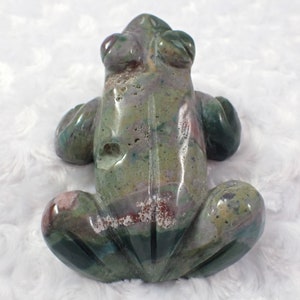 Large Natural Ocean Jasper Crystal Frog Carving Big Heavy Colorful Frog ...