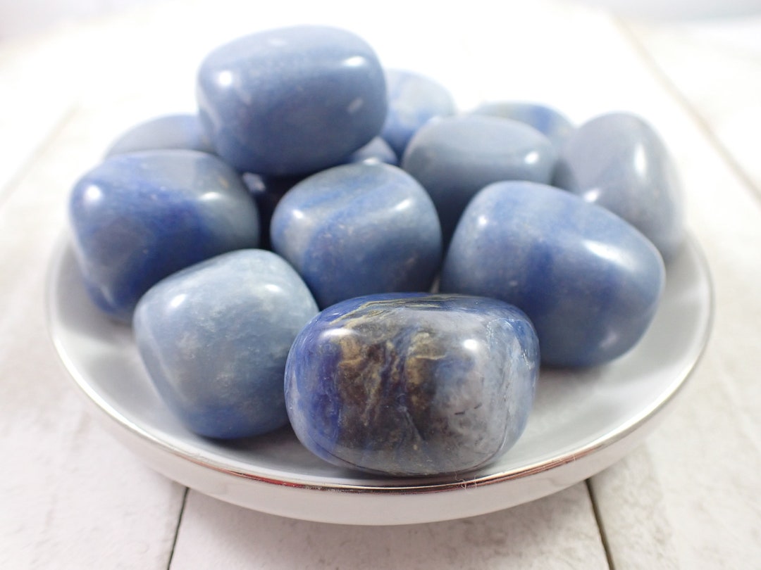 4 Pcs Natural Blue Aventurine Crystal Tumbles - Large Rounded Smooth ...