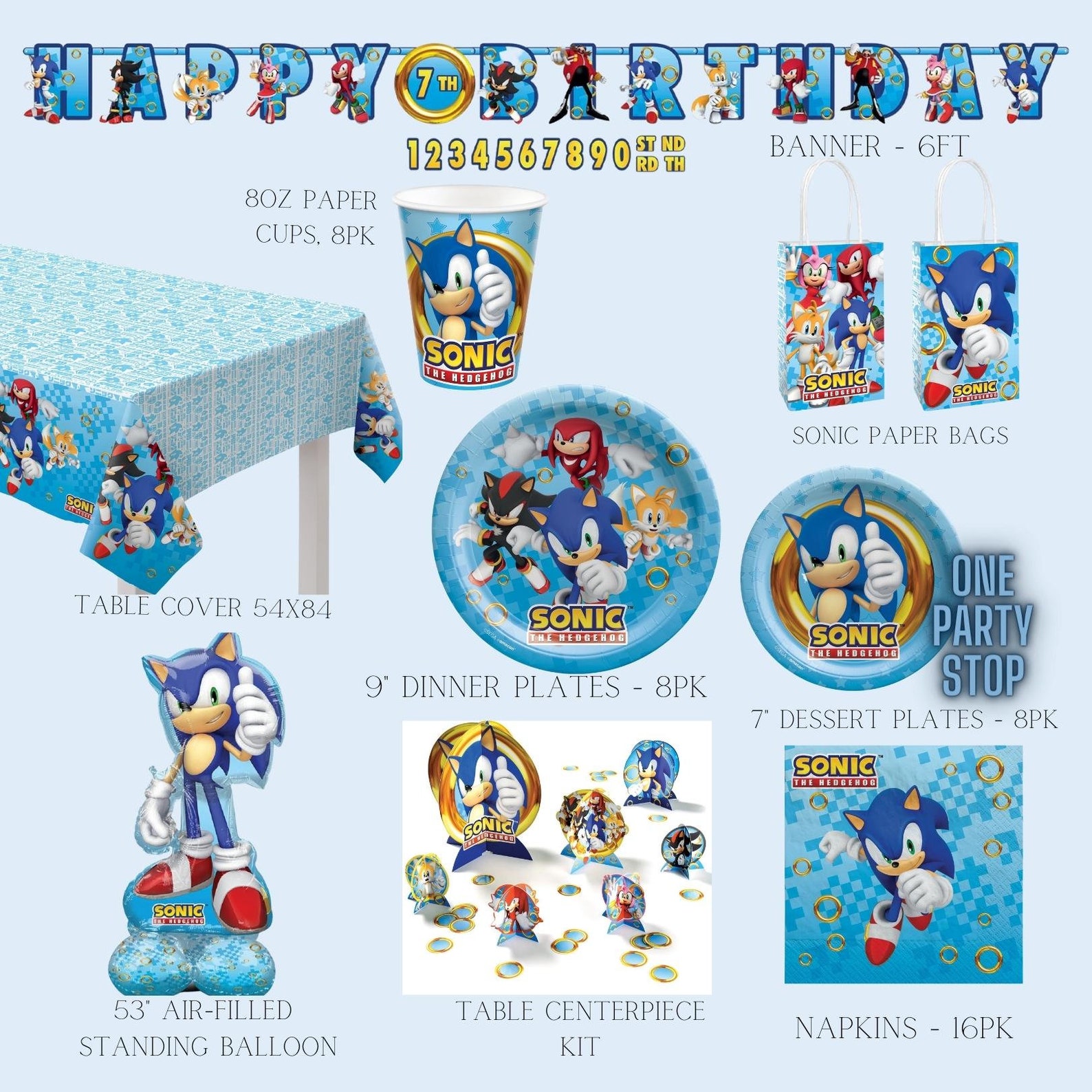 Sonic Party Supplies - Licensed by Amscan Inc. | Sonic Mylar Balloon ...