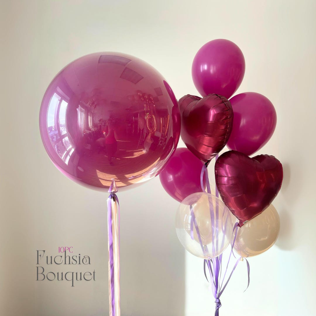 Fuchsia Balloon Bouquet: Pink Party Decorations - Etsy