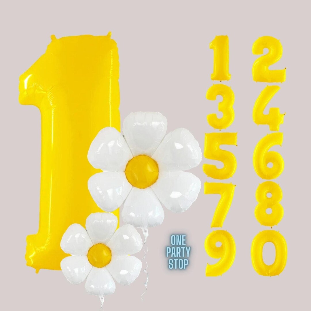 Daisy Number Balloon Bouquet | Number Balloon Structure, 40in | Daisy ...