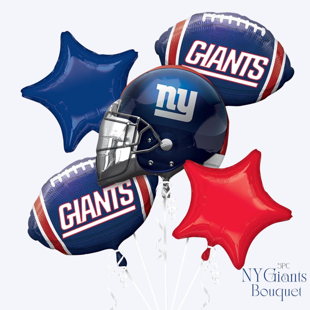New York Giants Balloon Bouquet: Licensed Football Helmet Star Balloons ...