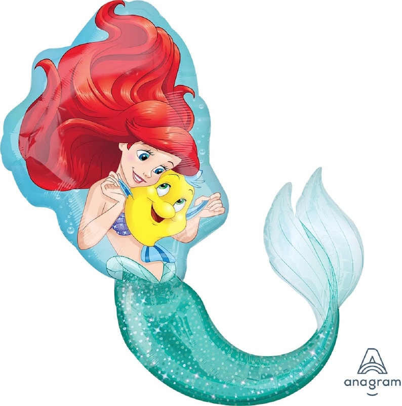 Ariel Little Mermaid Balloon Bouquet: Licensed Foil Balloons, Under the ...
